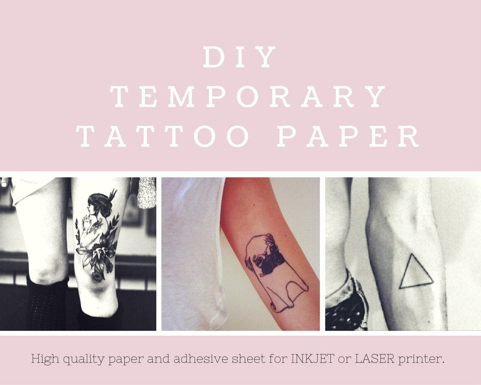 DIY Temporary Tattoo Paper. Inkjet or Laser printer. Print your own ta ...