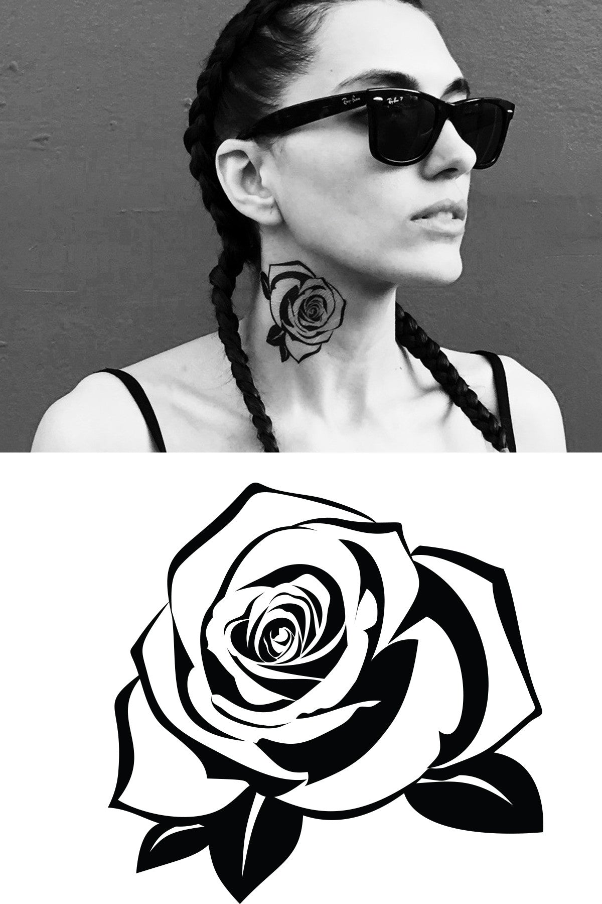 Rose Temporary Tattoo. Pack of 2 - Frenzy Flare